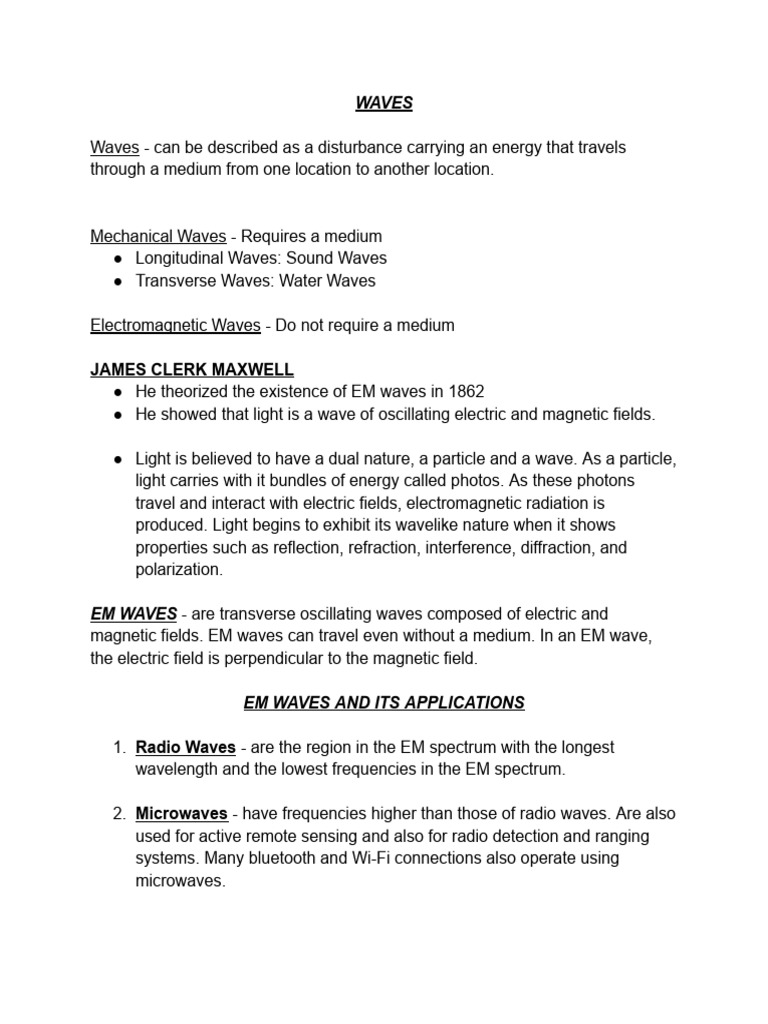 science 10 reviewer q2 | PDF | Electromagnetic Radiation ...
