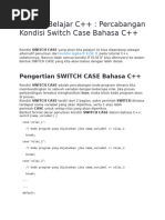 Struktur Kondisi Switch Case Dalam Bahasa C | PDF