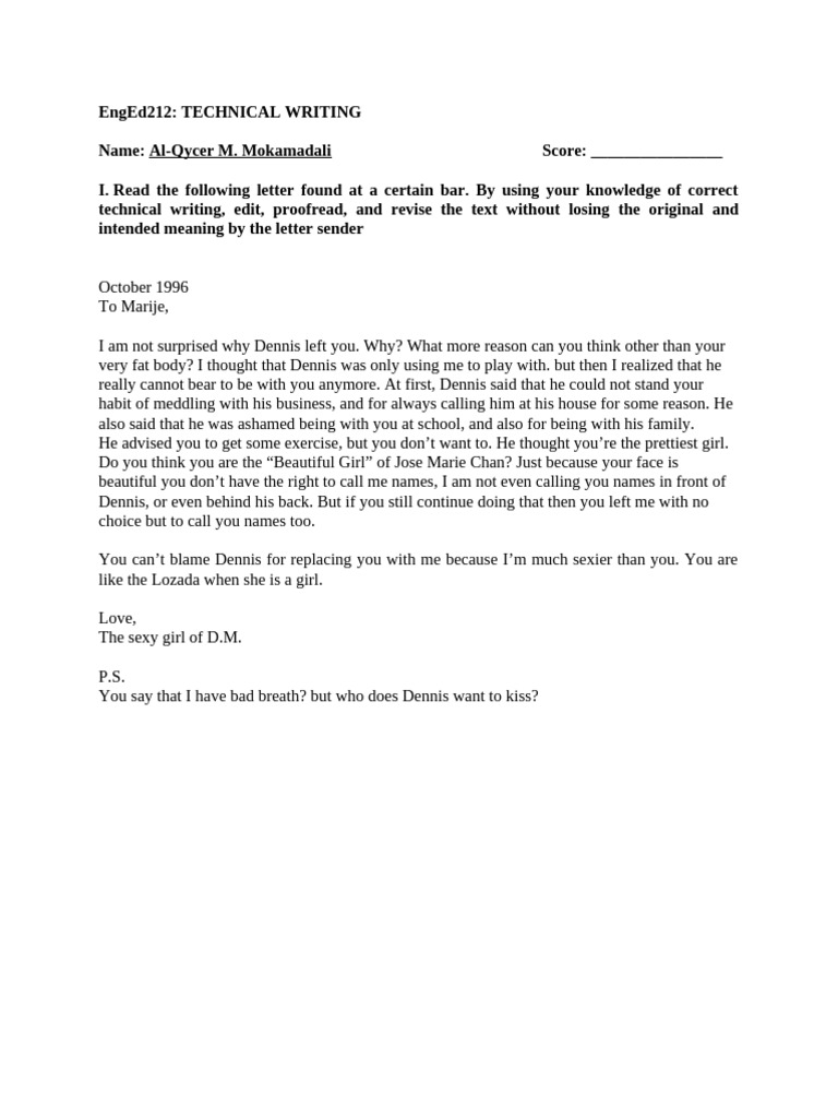 Technical Writing Exercise | PDF