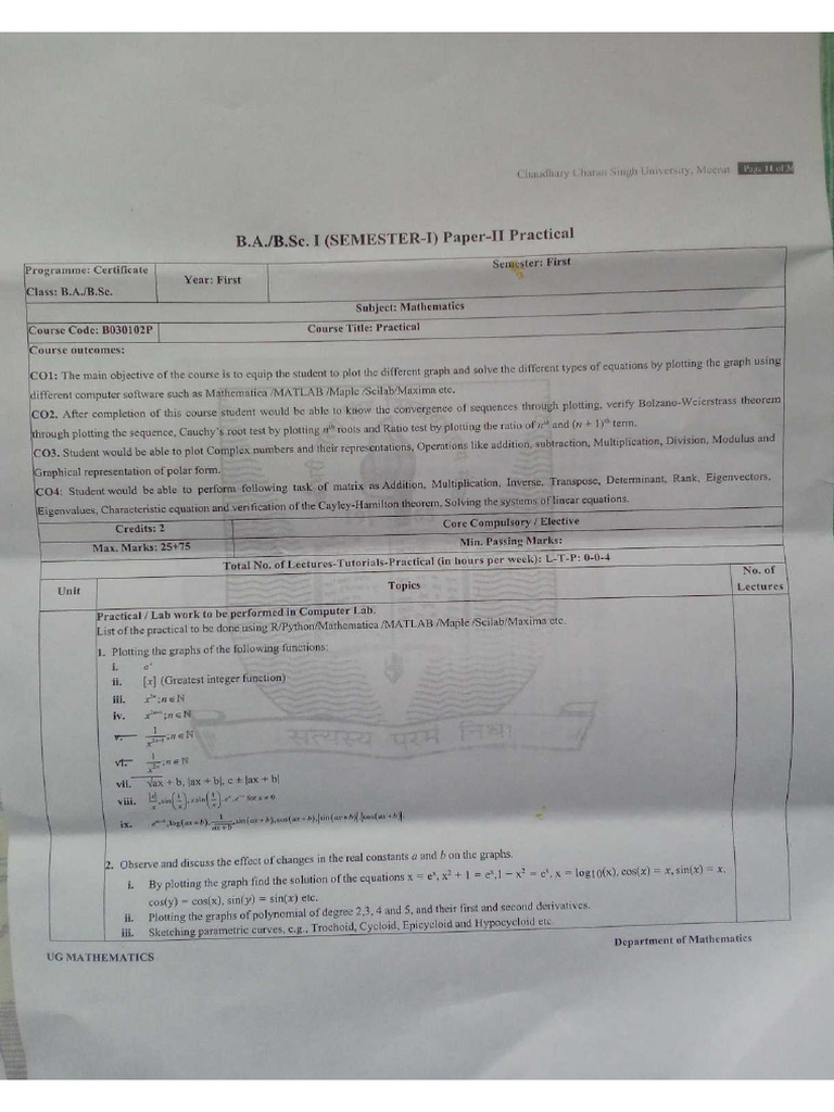 BSC L Maths Practicals | PDF