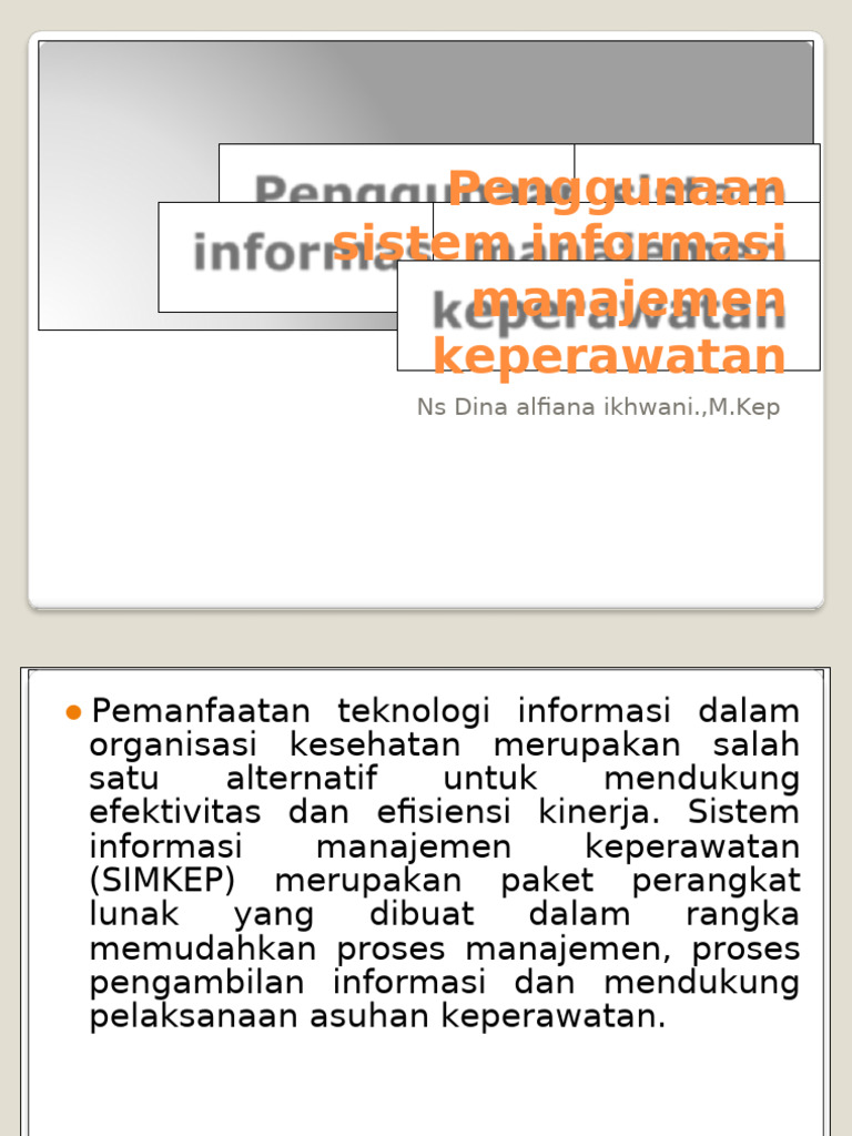 Penggunaan Sistem Informasi Manajemen Keperawatan | PDF