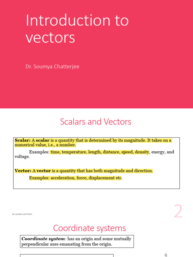 Introduction to Vectors and Operations | PDF | Euclidean Vector | Abstract Algebra