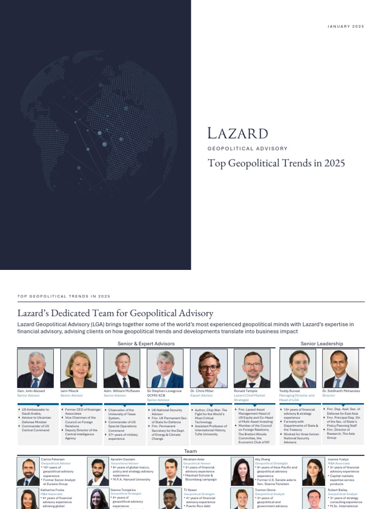 Lazard TopGeopoliticalTrendsIn2024 202401 | PDF | Joint Comprehensive Plan Of Action | Price Of Oil