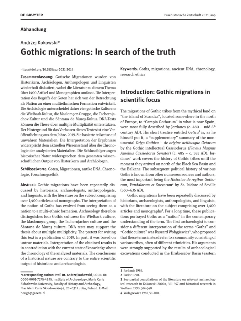 Kokowski_Gothic_Migrations_2021 | PDF | Archaeology | Radiocarbon Dating