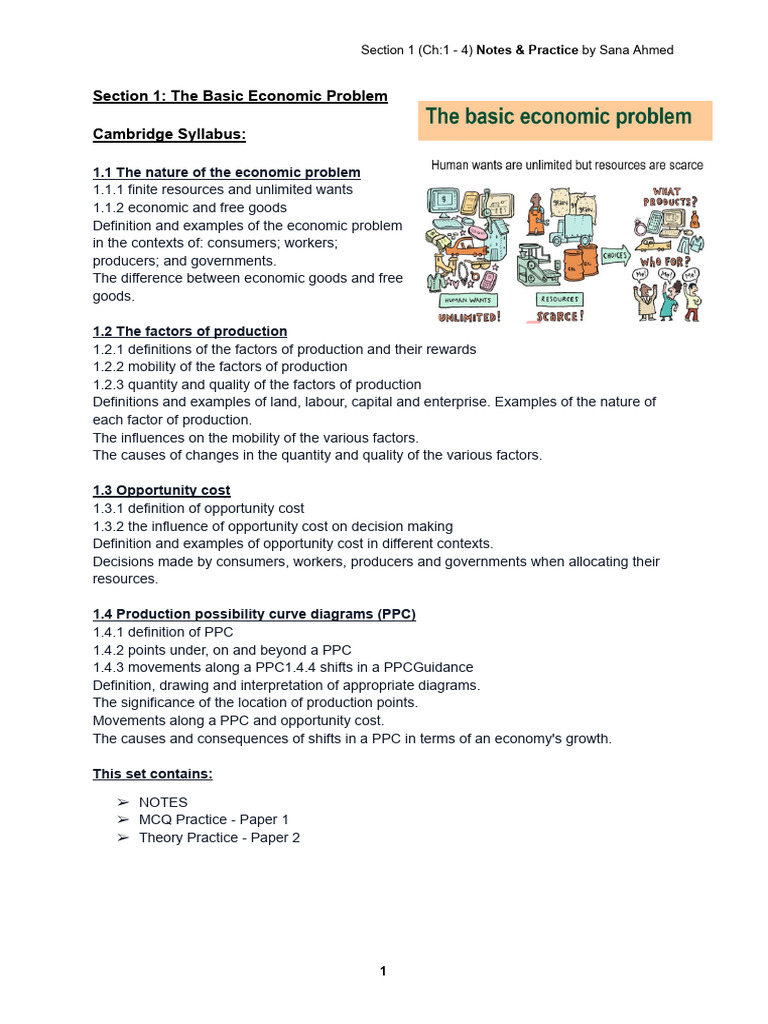 Understanding Economic Problems and Production | PDF | Labour Economics ...