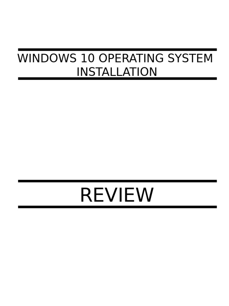 Windows 10 Installation Guide & Bootable USB | PDF