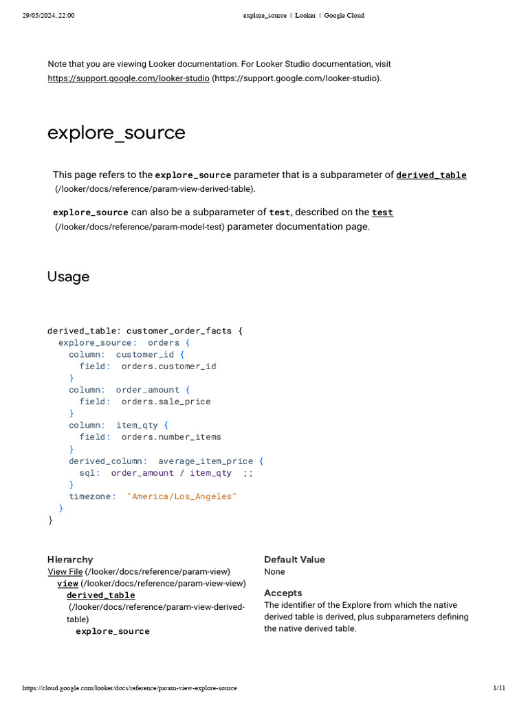 Defining Native Derived Tables in Looker | PDF | Table (Database ...