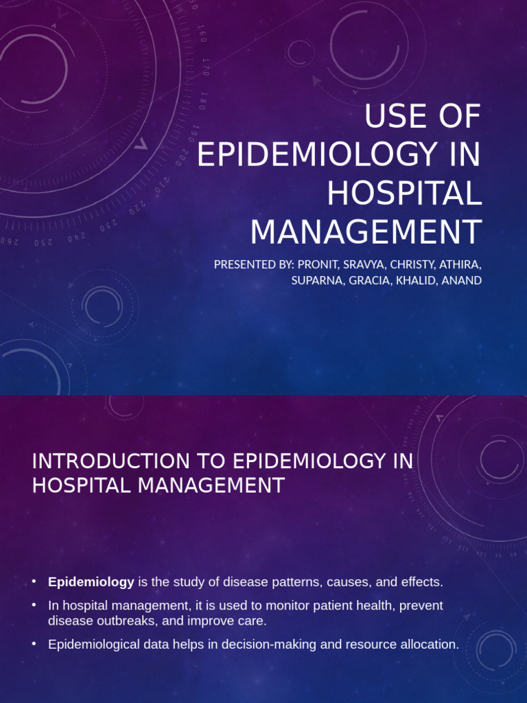 Epidemiology in Hospital Management | PDF | Epidemiology | Hospital ...