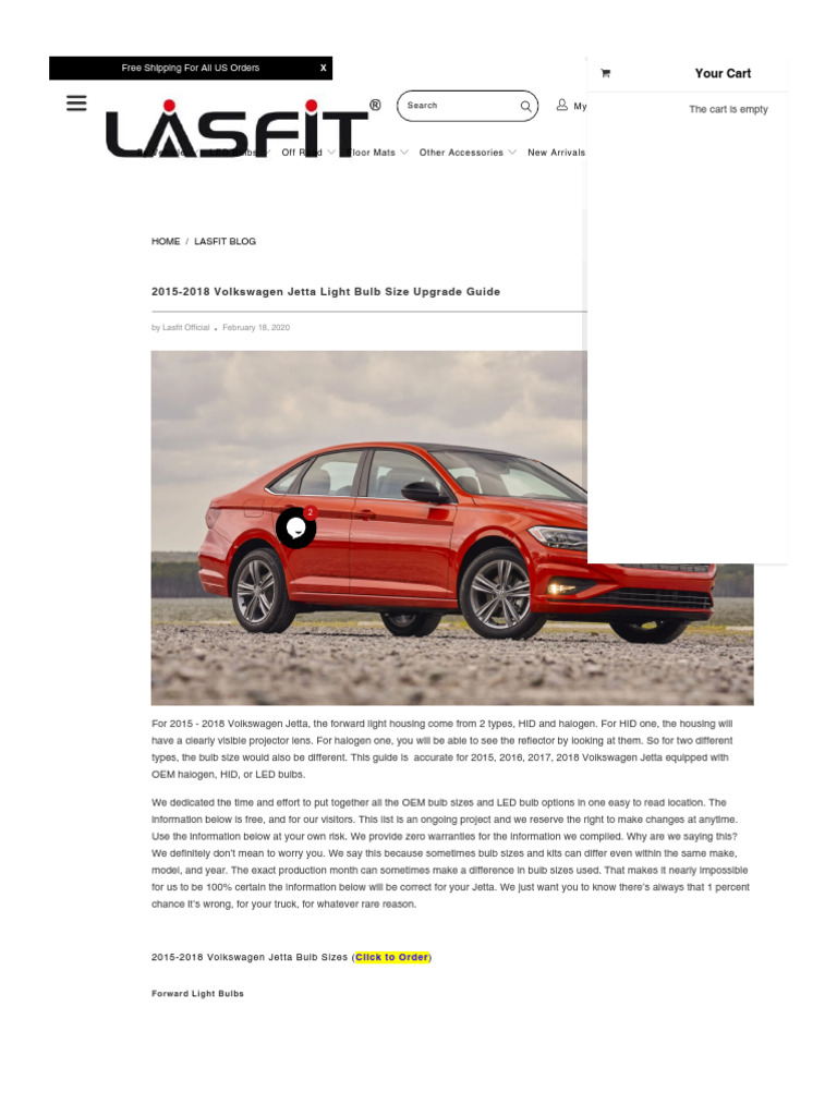 2015-2018 VW Jetta Bulb Size Guide | PDF | Land Vehicles | Automotive ...