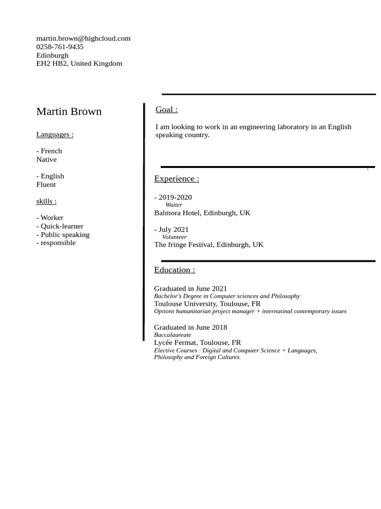 CV - Martin | PDF
