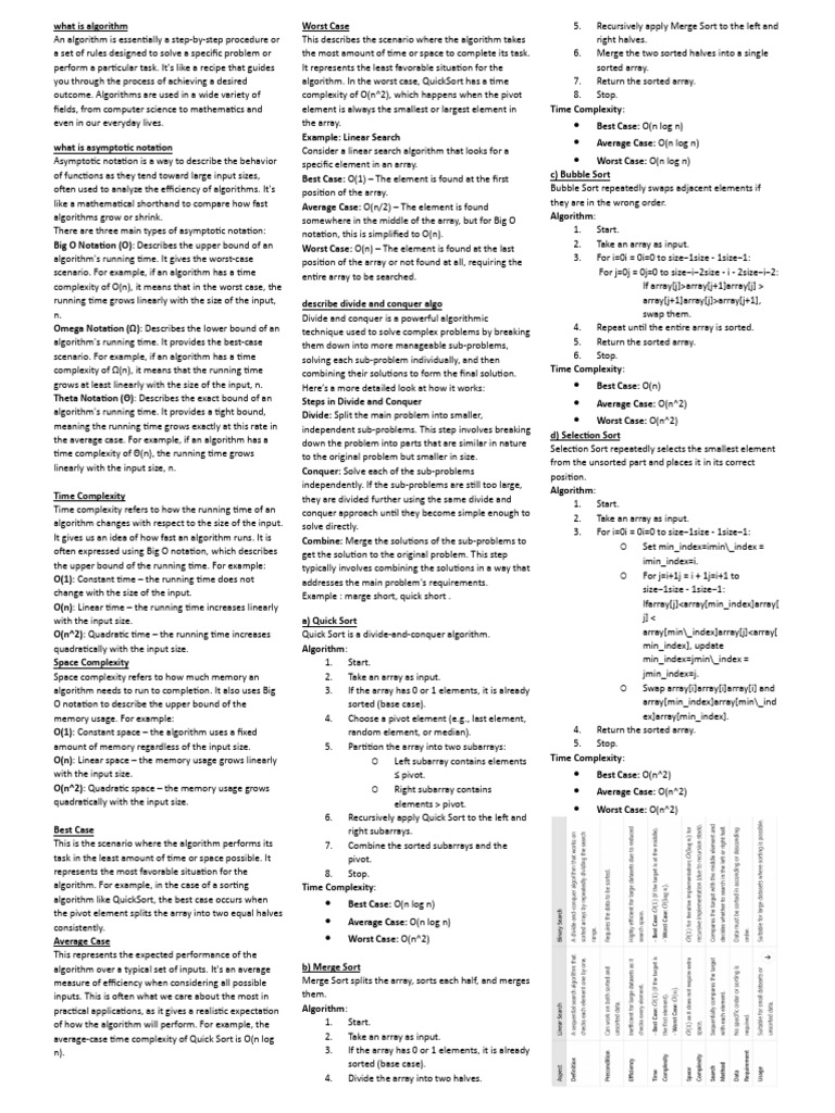 algo note | PDF | Time Complexity | Algorithms algo note | PDF | Time Complexity | Algorithms