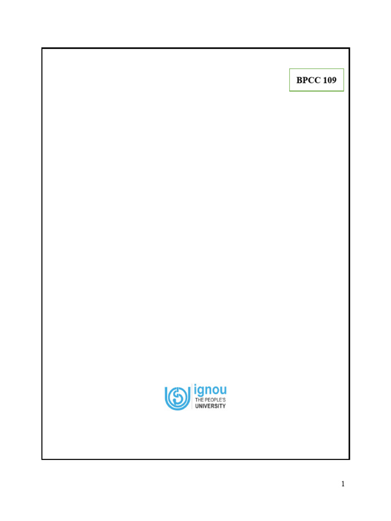 Assignment BPCC 109 For IGNOU July 2024-Januray 2025 | PDF | Cognition | Behavioural Sciences