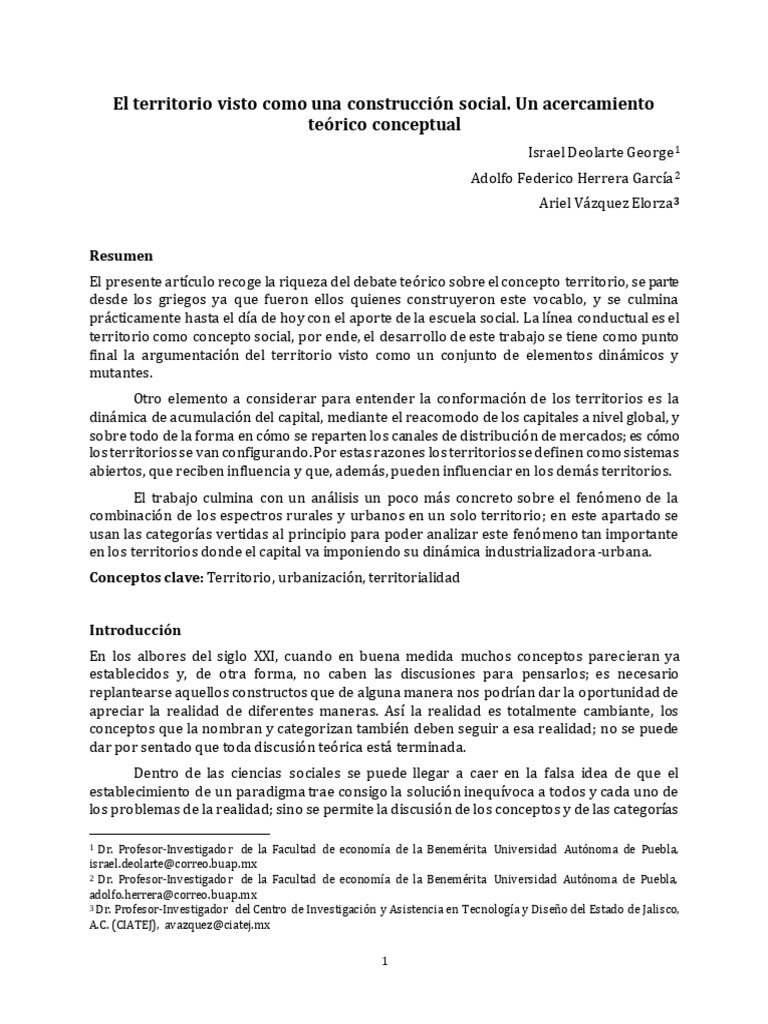 Territorio: Construcción Social y Dinámica | PDF | Sociedad | Geografía