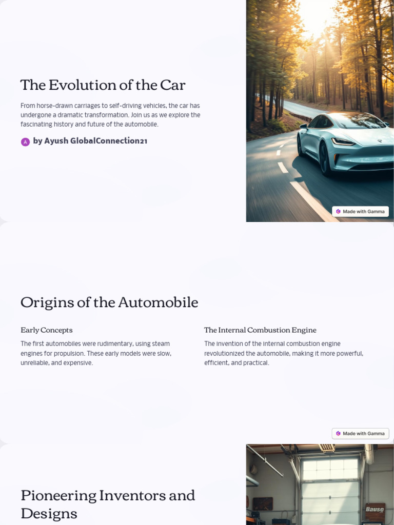 Car Evolution: From Horses to Electric | PDF | Car | Electric Vehicle