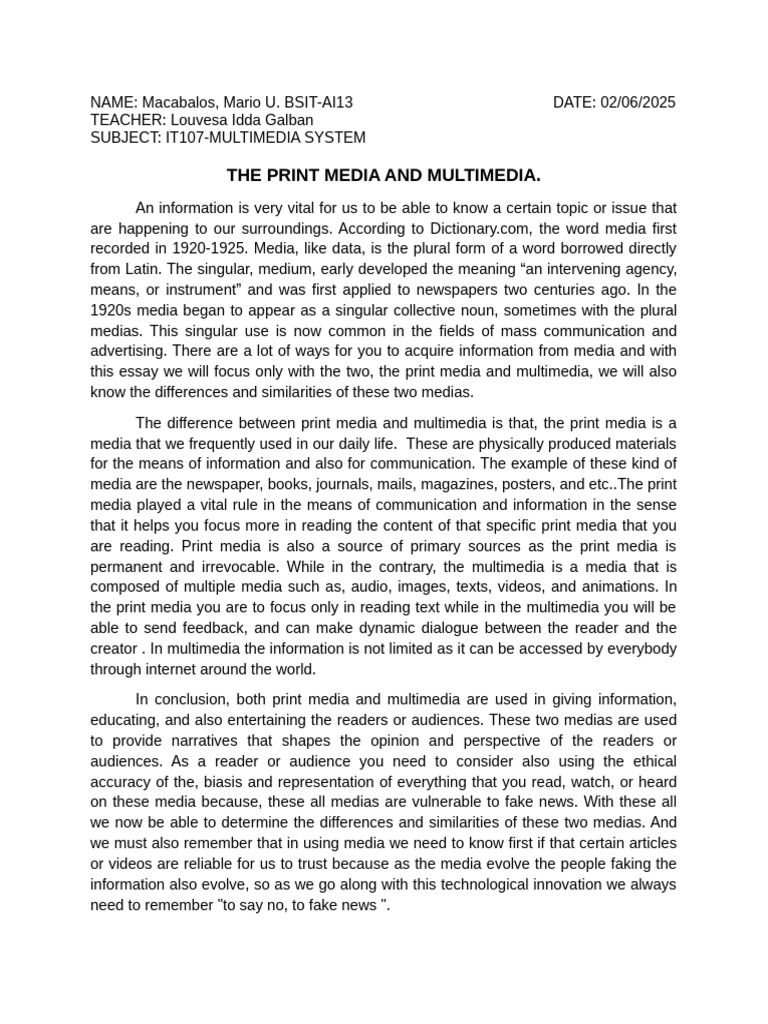 Multimedia | PDF | Mass Media | Multimedia