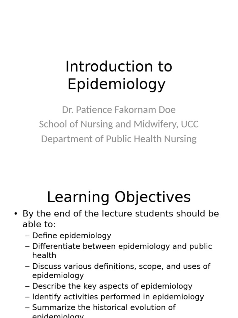 Introduction to Epidemiology Basics | PDF | Epidemiology | Public Health