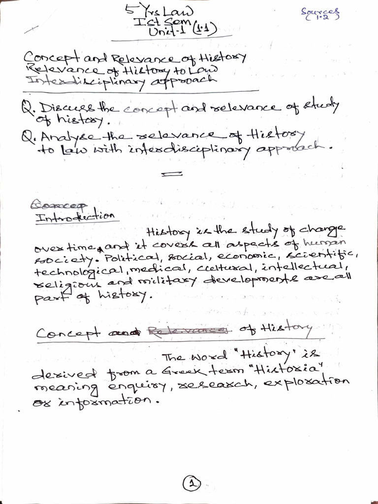 Hist. Concept, Relevance, Interdisciplinary Approach. | PDF