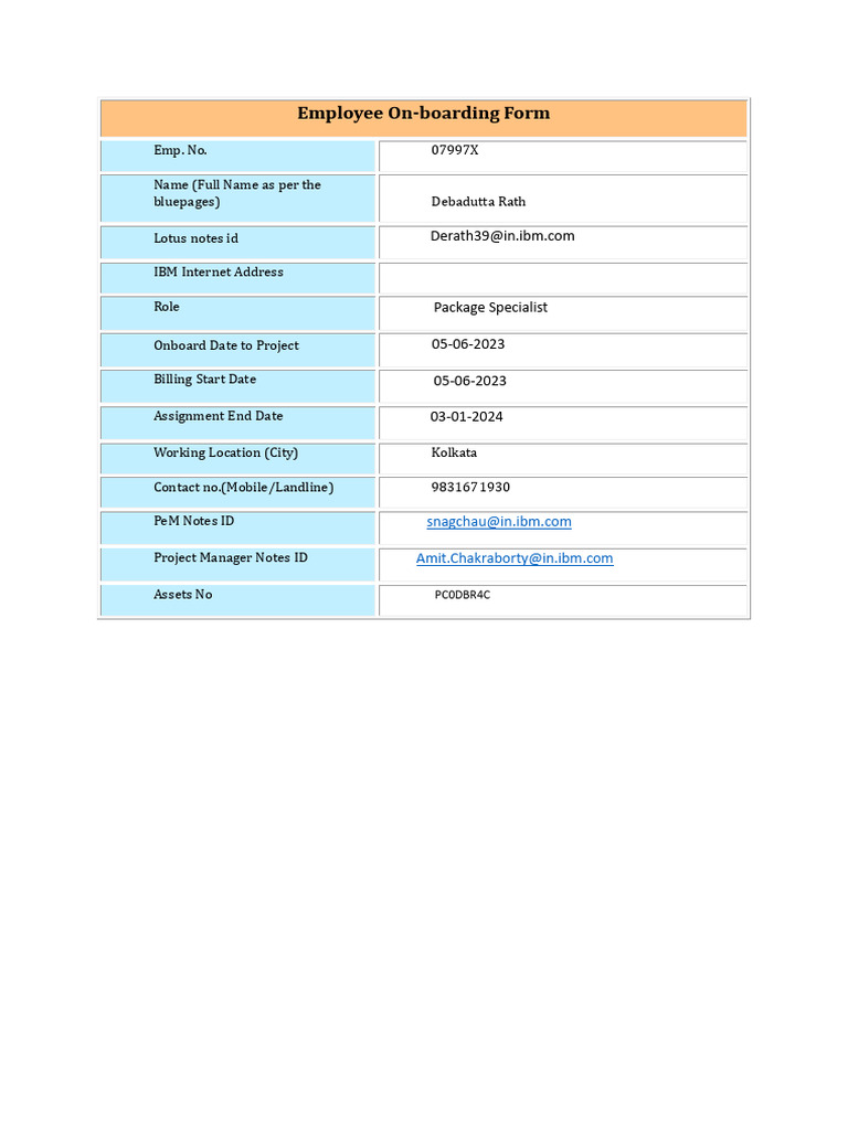 Onboarding Form | PDF