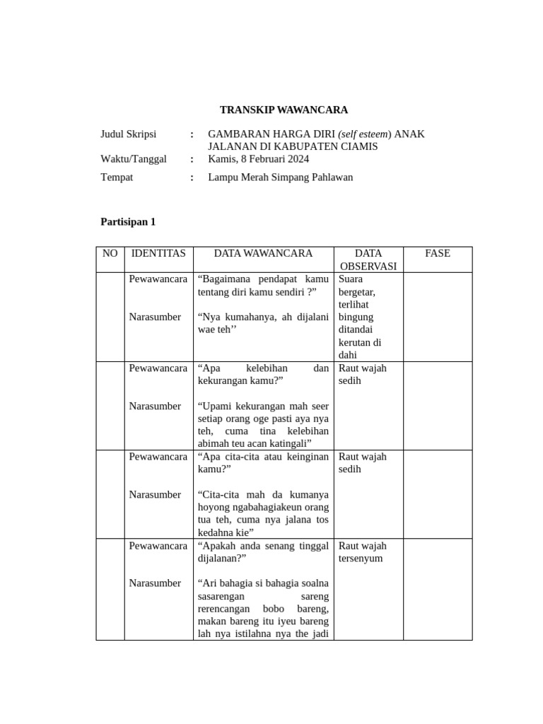 TRANSKIP WAWANCARA | PDF