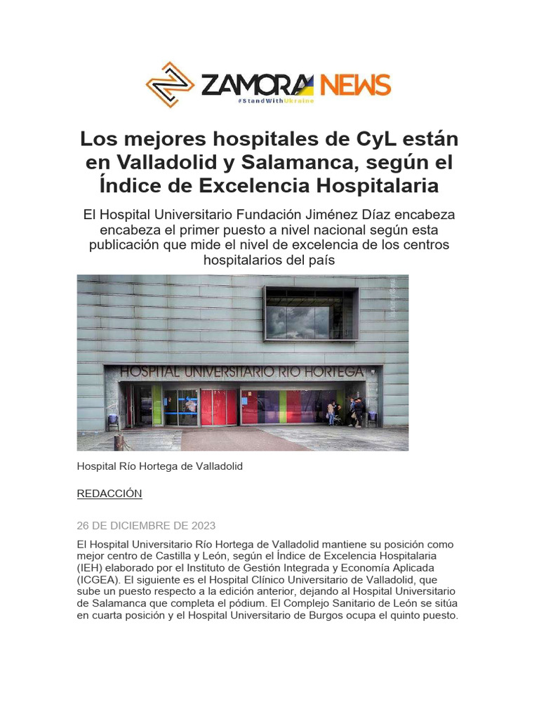 2023-12-26 Ieh Mejor Hospital Zamora News | PDF | Hospital | Cuidado de ...