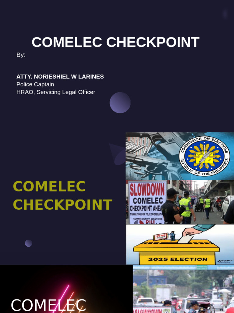Comelec Checkpoint 2025 | PDF | Prosecutor | Elections