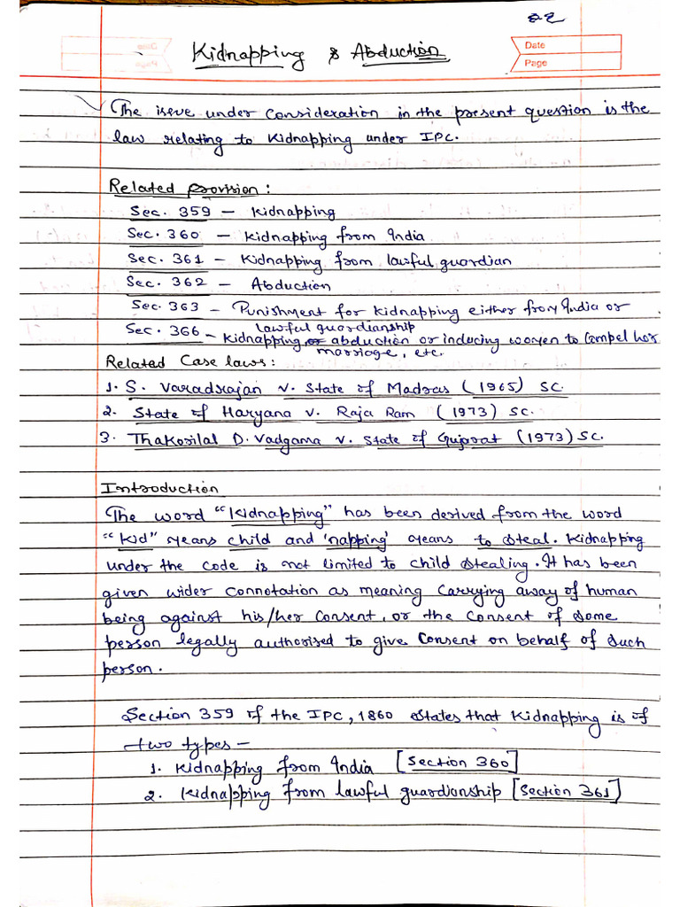 Kidnapping and Abduction | PDF