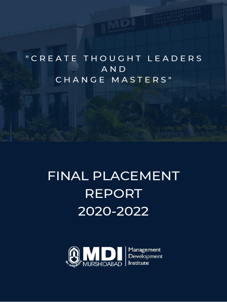 MDIM Final Placement 2020-22 Report | PDF | Business | Financial Analyst