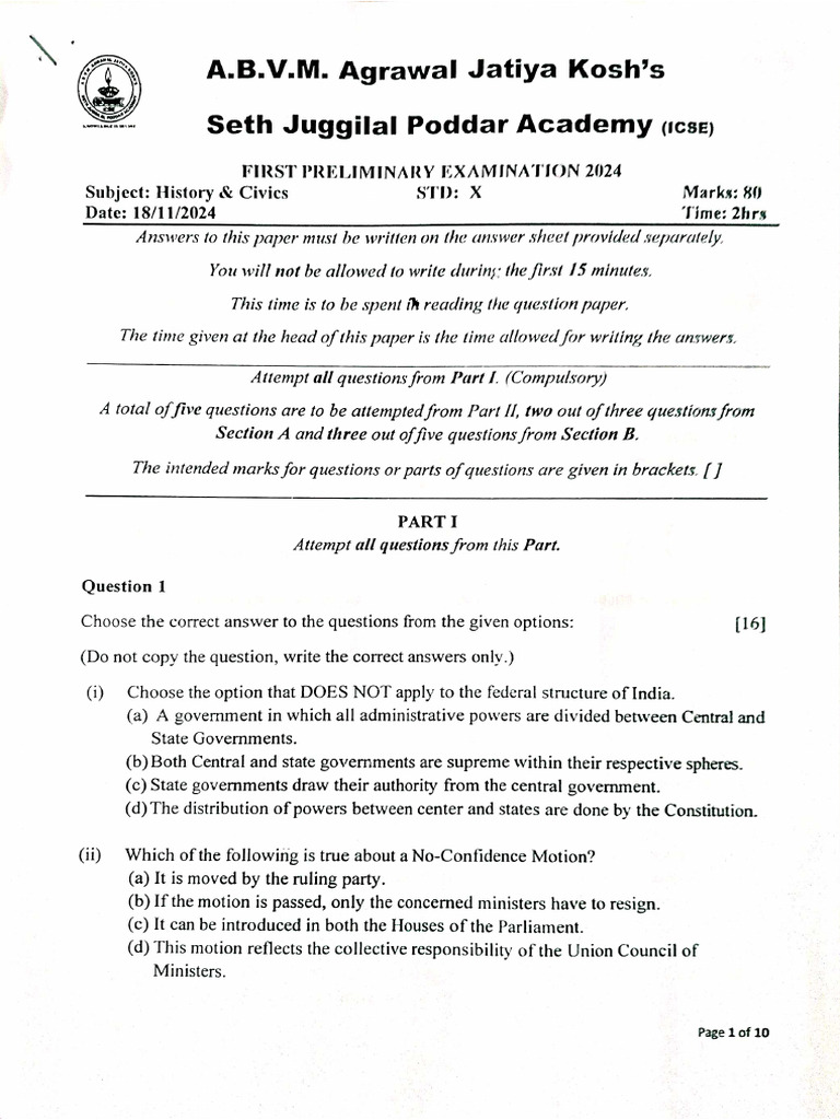 24-25 X HIST ABVM | PDF