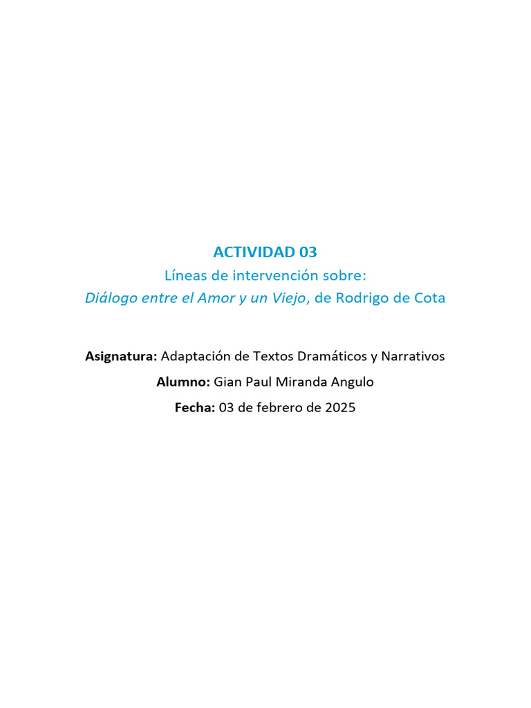 Análisis de "Diálogo entre el Amor y un Viejo" | PDF | Amor | Poesía