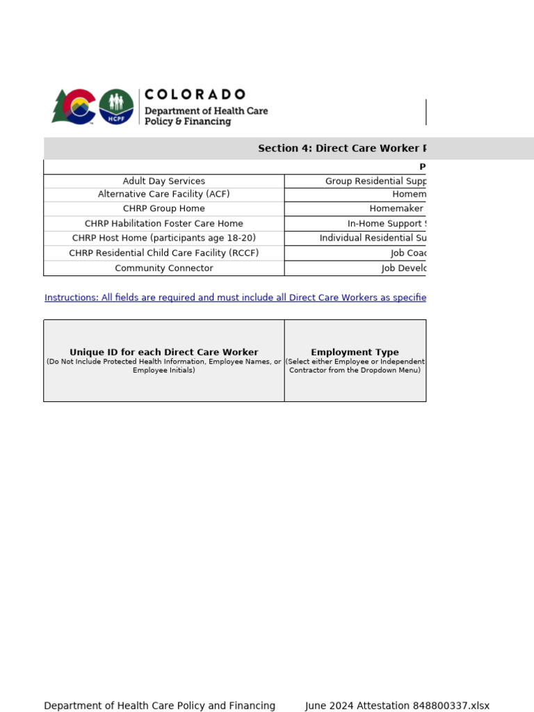 Direct Care Worker Wage Attestation 2024 | PDF | Employment ...