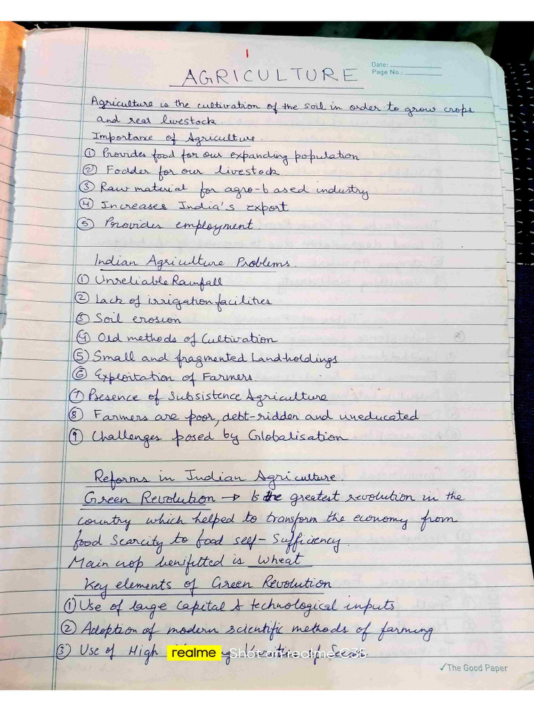 Agriculture Notes | PDF