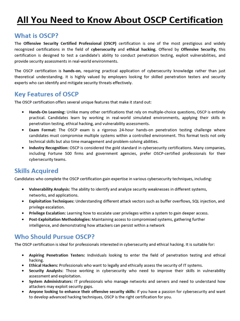 OSCP Certification | PDF | Computer Security | Security