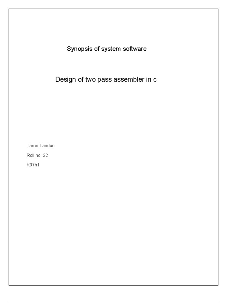 Two Pass Assembler | PDF | Assembly Language | Digital Technology