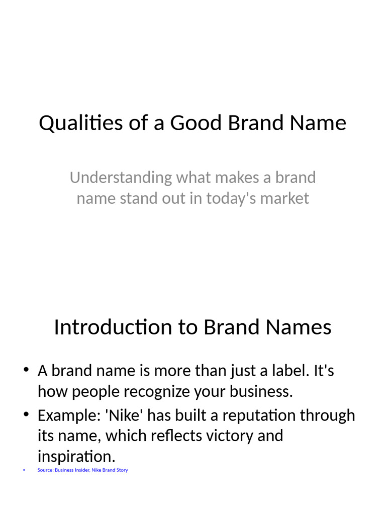 Key Traits of Effective Brand Names | PDF
