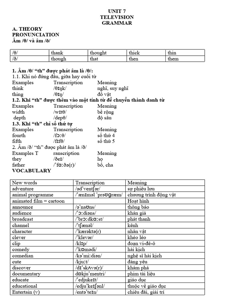 TV Grammar: Pronunciation & Conjunctions | PDF
