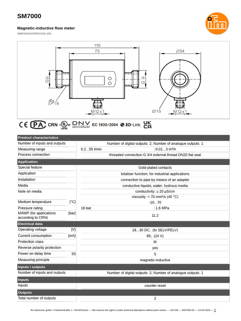 SM7000-03_EN-GB | PDF | Flow Measurement | Switch
