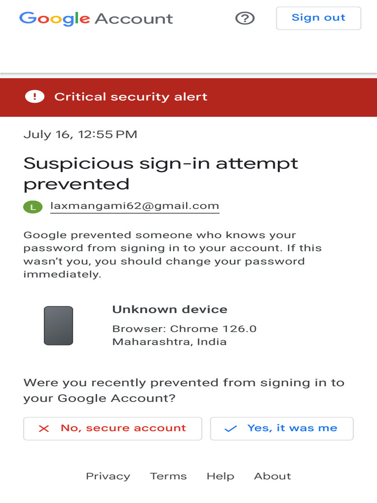Recent Suspicious Sign-In Alert | PDF