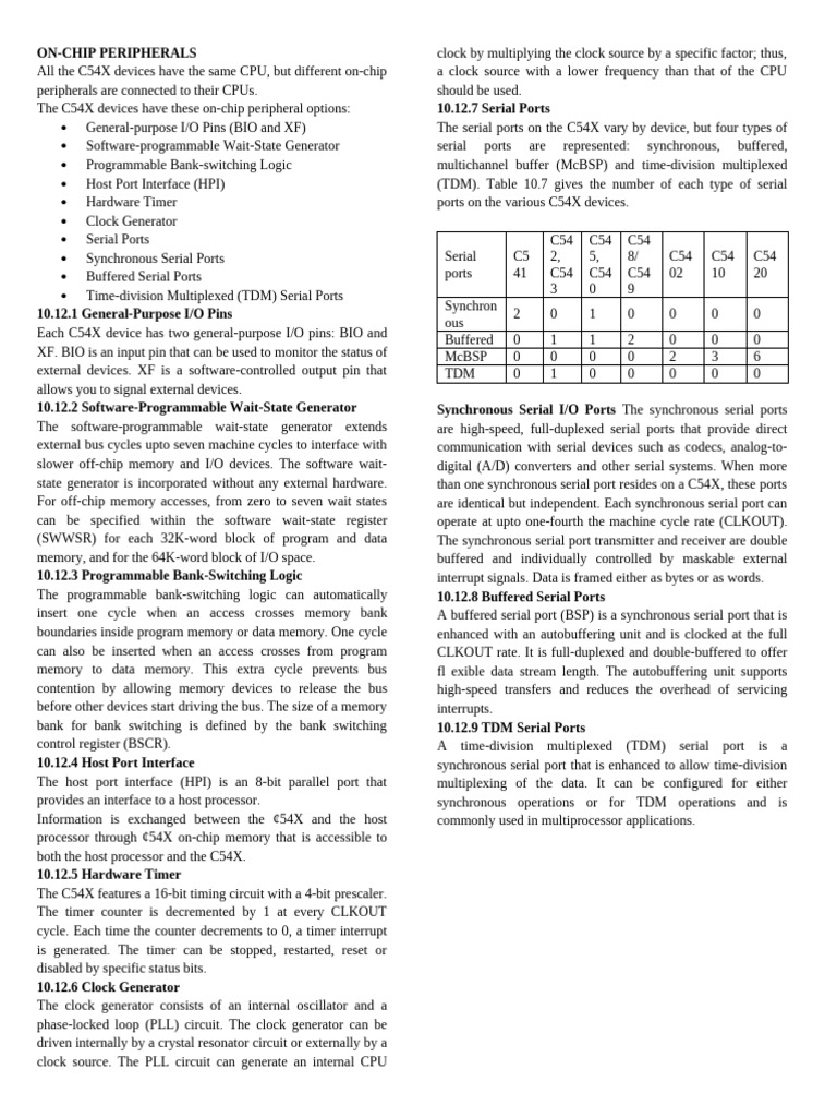 On Chip Peripheral | PDF | Input/Output | Central Processing Unit