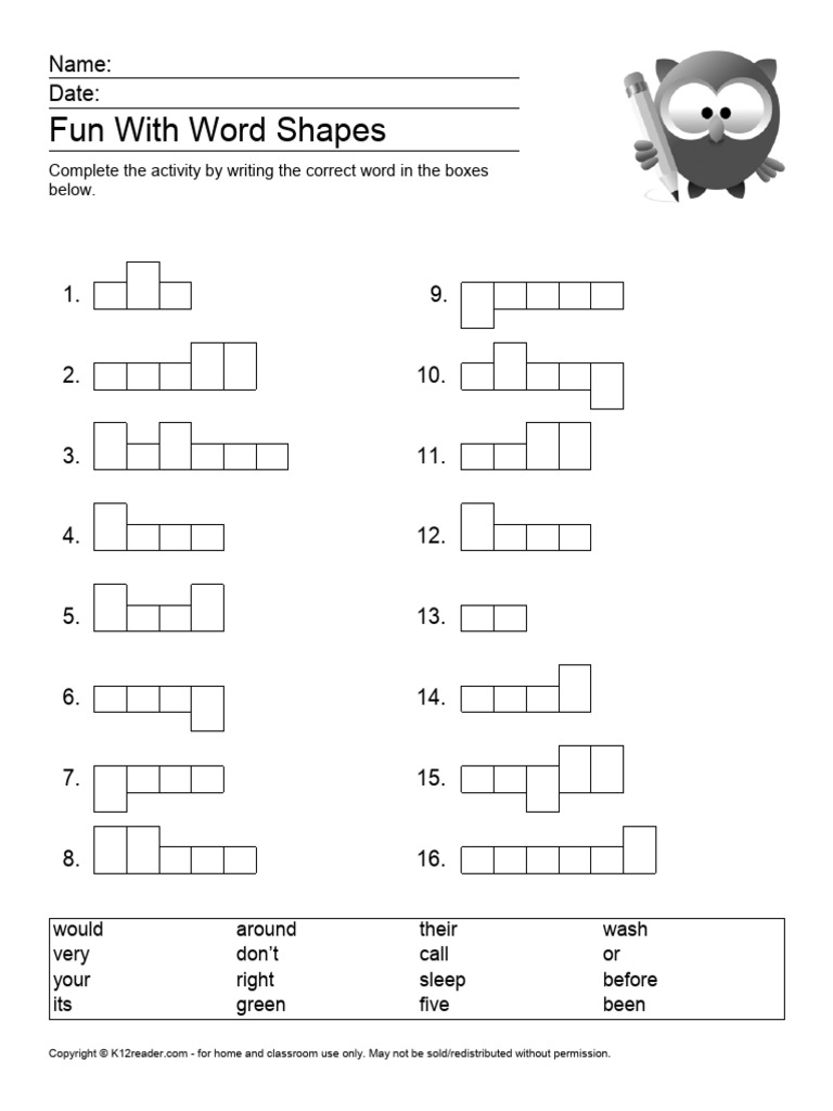 Dolch Second Word Shapes | PDF