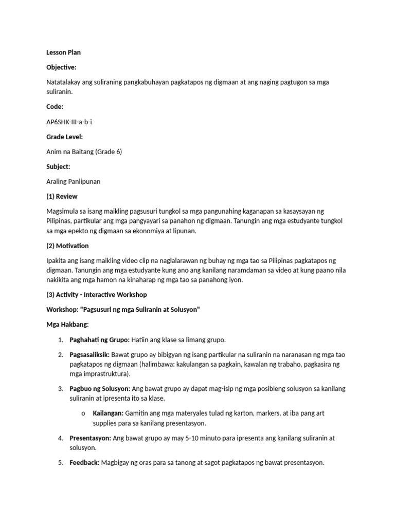 Lesson Plan-AP | PDF