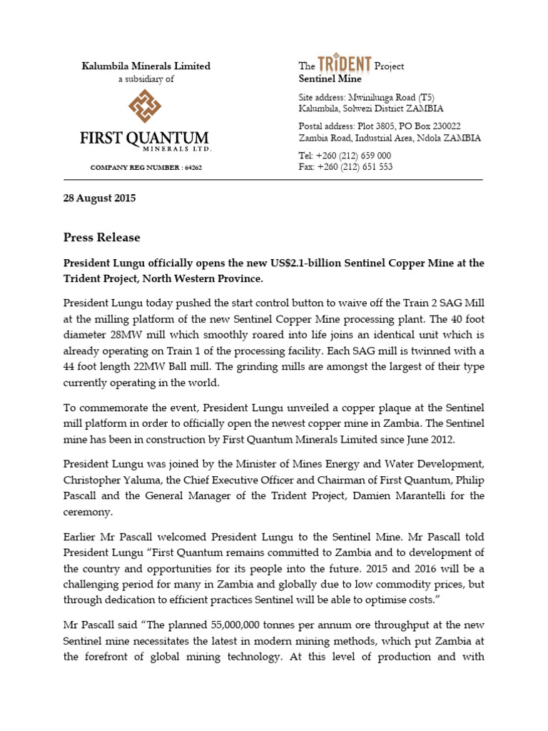 S1q4cdncom857957299filesdoc Downloads2015press-Release Sentinel-Mine ...