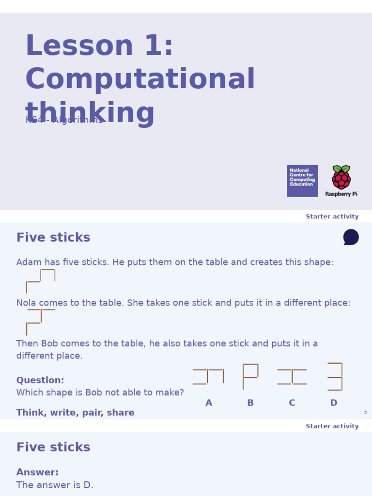 L1 Slides Algorithms Ks4 Pdf Algorithms Computer Program 