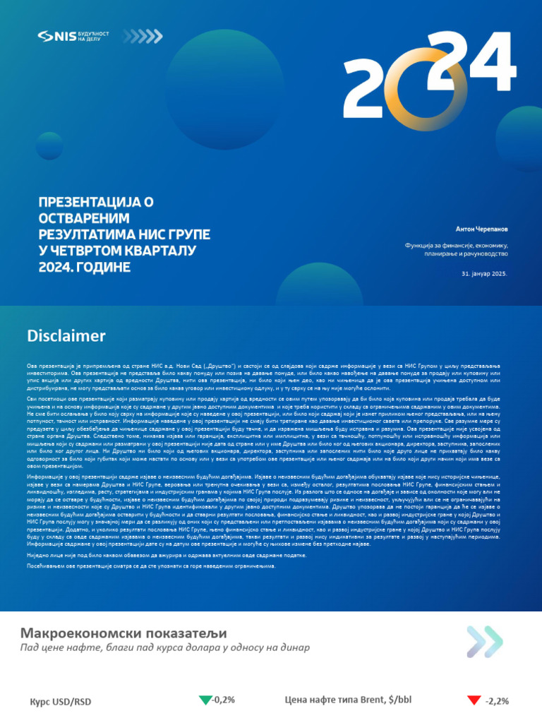 Presentation Results Q4-2024 SRP | PDF