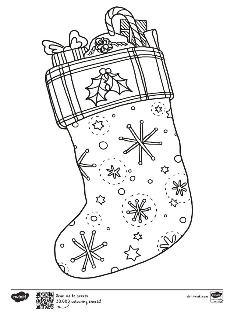 Christmas Stockings Colouring Sheets | PDF
