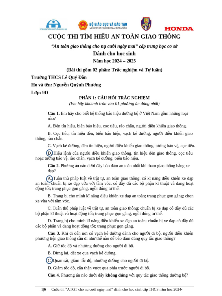 de thi hs thcs 2024-2025 | PDF