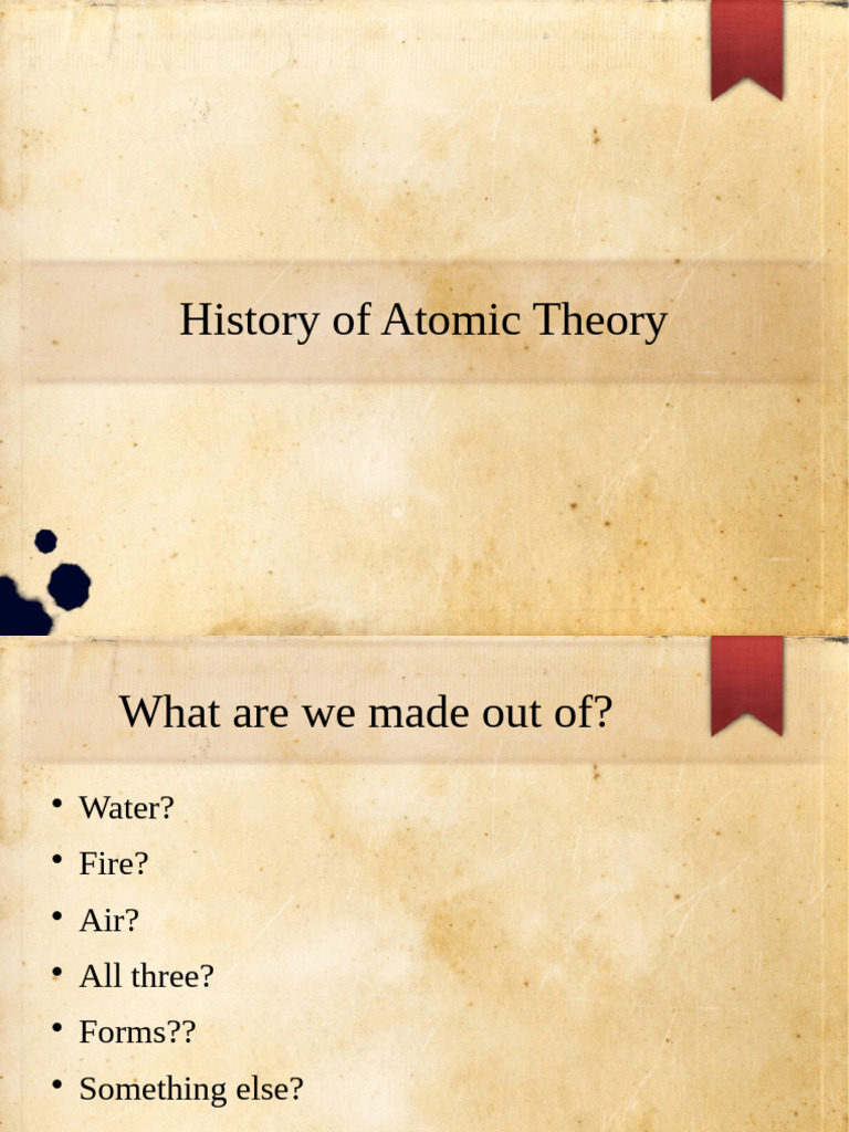 History of Atomic Theory | PDF | Atoms | Electron