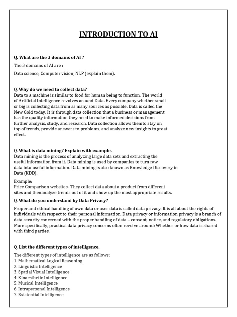 Class 10 Ai Notes | PDF | Data Science | Machine Learning Class 10 Ai Notes | PDF | Data Science | Machine Learning