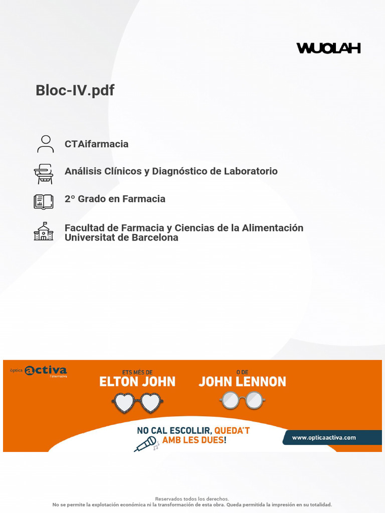 Bloc IV ACDL UB Farmàcia | PDF