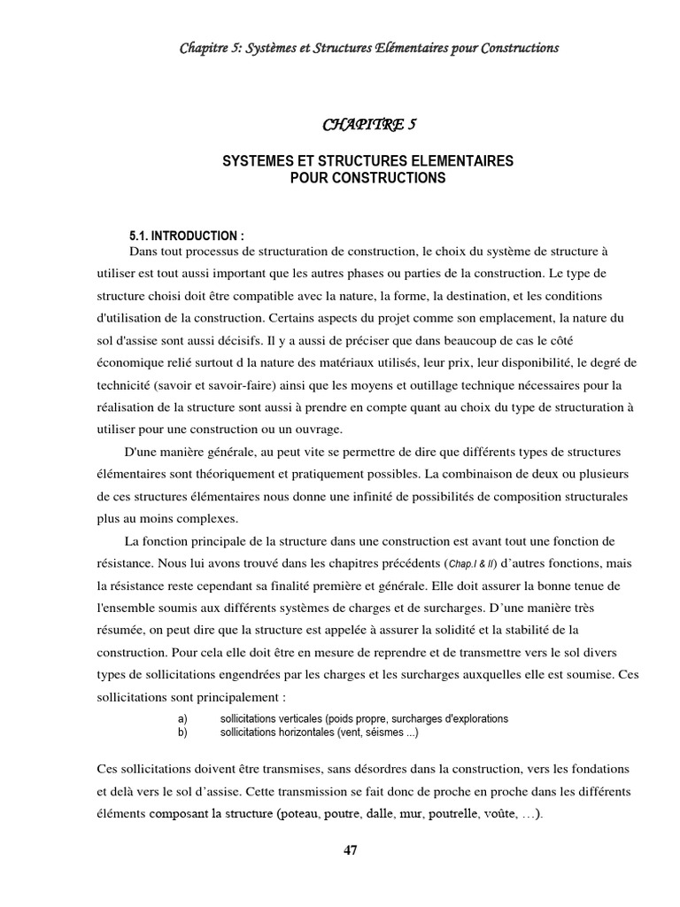 Systèmes de Structures Élémentaires en Construction | PDF | Béton armé ...