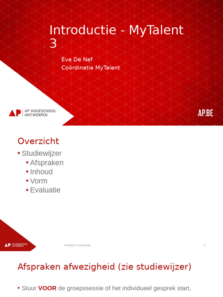 Introductie MyTalent 3 | PDF